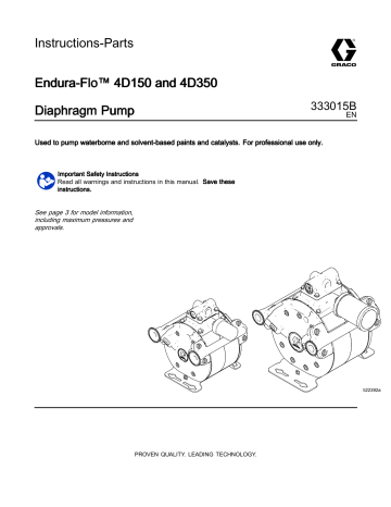 Graco 333015B, Endura-Flo 4D150 and 4D350 Diaphragm Pump Instructions ...
