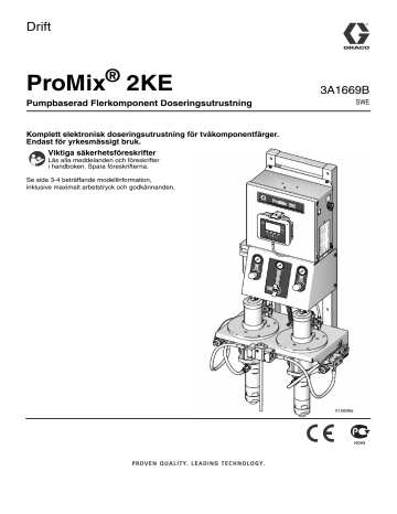 Graco 3A1669B, ProMix 2KE, Pump Systems Bruksanvisning | Manualzz