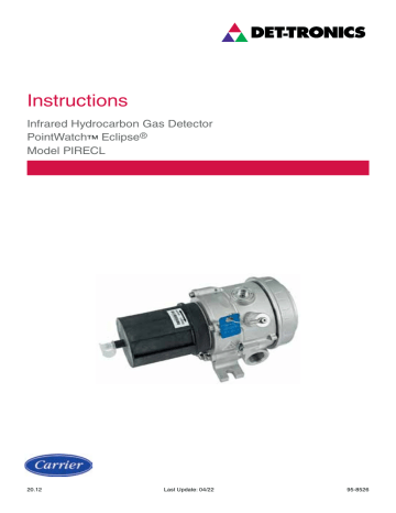 Det-Tronics PointWatch Eclipse IR Gas Detector (PIRECL) Instructions ...