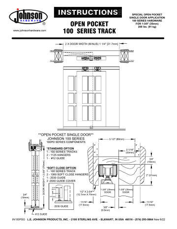 Johnson Hardware 100 Series Open Pocket Single Door Installation ...
