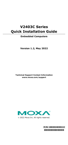 Moxa V2403C Series Installation guide | Manualzz
