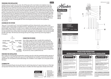 Hunter Fan 19110 Lighting Owner's Manual | Manualzz