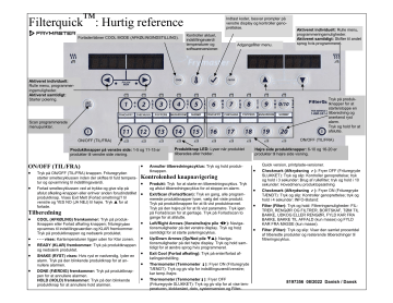Frymaster FilterQuick henvisning guide | Manualzz