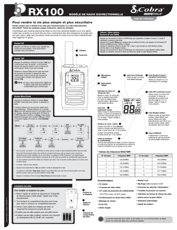 Cobra RX100-4 Walkie Talkie Owner's Manual | Manualzz