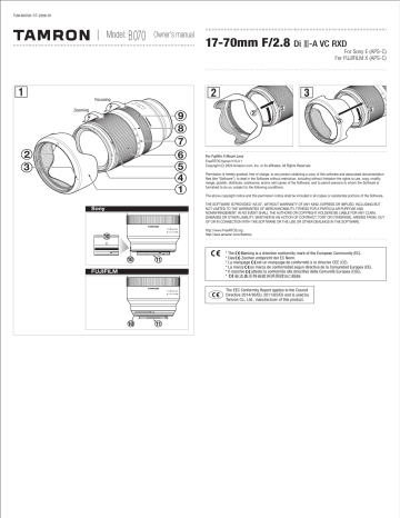 Tamron B070 17-70mm F/2.8 Di III-A VC RXD Instruction Manual | Manualzz