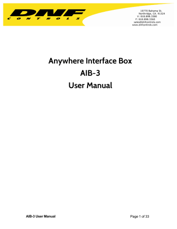 DNF Controls AIB-3 User Manual | Manualzz