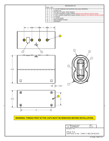 Unbranded 275VOT Vertical 275 Gal. Oil Tank Specification | Manualzz