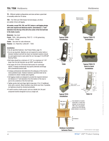 MITEK TD15 3-1/2 in. x 25 in. 3-Gauge Primer Holdown Installation Guide ...