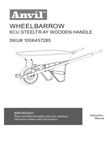Anvil WB1 Anvil 6 cu. ft. Steel Wheelbarrow Instructions | Manualzz