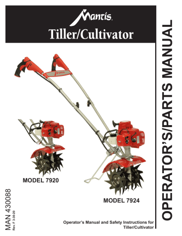 Mantis 7924 21cc 2-Cycle Plus Gas Mini Tiller User guide | Manualzz