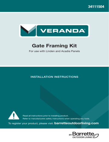 Veranda 73043501 Linden Gate Framing Kit Instructions | Manualzz