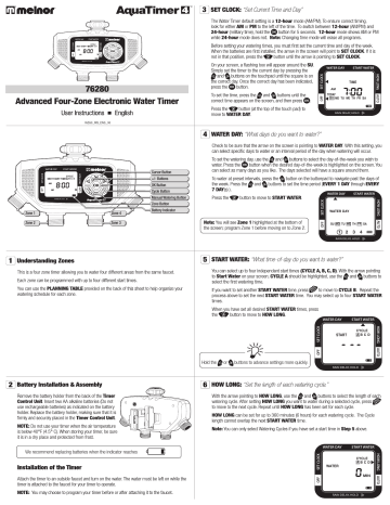 Melnor 76280-HD 4-Zone Water Timer Installation Guide | Manualzz