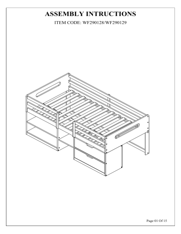 GOSALMON QMY006AAE Gray Twin Size Loft Bed Instructions | Manualzz