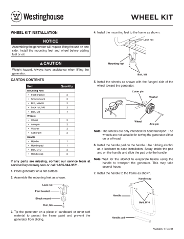Westinghouse 60540003 WGen5300 Series Portable Generator Never-flat ...
