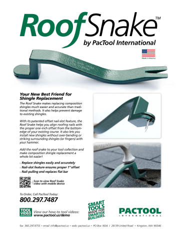 PacTool 307200005 RS501 ROOFSNAKE Instructions | Manualzz