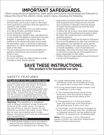 BLACK+DECKER PS1000B 3-Cup Ergo Chopper User guide | Manualzz