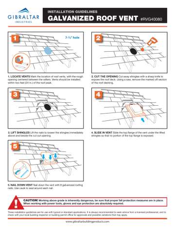 Gibraltar Building Products RVG40080 Slant Back Galvanized Steel Roof Vent 40 sq. in. Net Free ...