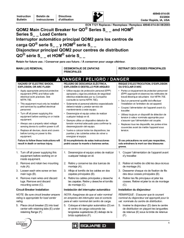 Square D QOM2100VH QO 100 Amp 22k AIR QOM2 Frame Size Main Circuit ...