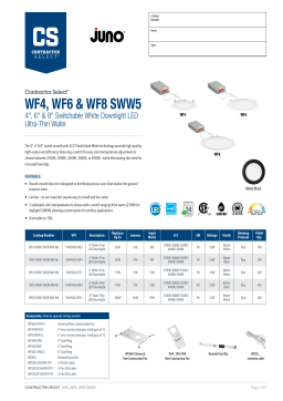 Juno WF6 SWW5 90CRI MW M6 - Specification, instruction manual