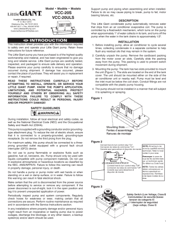 Little Giant 554200 VCC-20ULS 115-Volt Condensate Removal Pump ...