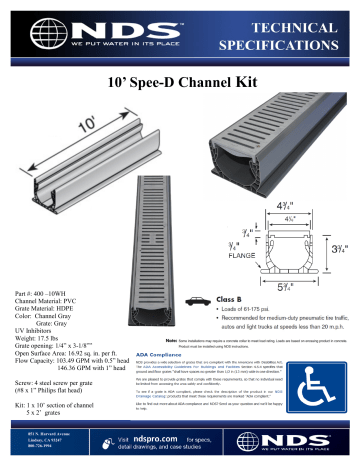 NDS 2381 Spee-D Channel Drain 90 Degree Elbow and Grate, Gray Plastic ...