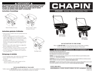 Chapin 8001A 70 lbs. Lawn Spreader Assembly / Operation Instructions ...