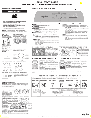 Whirlpool WTW5015LW 4.5 cu. ft. High Efficiency Top Load Agitator Washer User guide | Manualzz