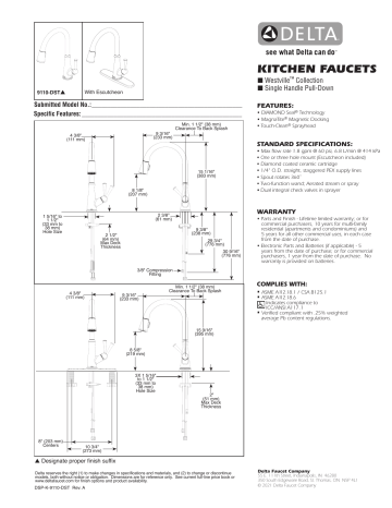 Delta 9110-AR-DST Westville Single Handle Pull Down Sprayer Kitchen ...