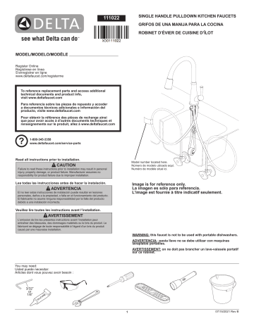 Delta 9110-AR-DST Westville Single Handle Pull Down Sprayer Kitchen ...