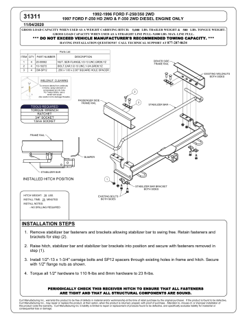 CURT 58141 7-Way RV Blade Connector Plug (Trailer Side, Black Plastic ...