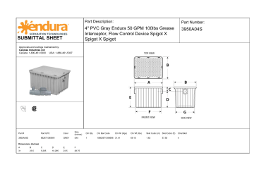 CANPLAS 3950A04S Endura Grease Interceptor 50 GPM 31 in. L ...