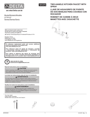 Delta 21741LF-SS Everly 2-Handle Standard Kitchen Faucet installation ...