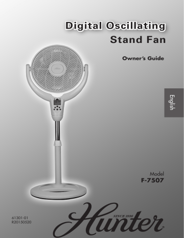Hunter F-7507 White 14 in. AirFlo 360 User guide | Manualzz