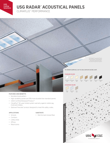 USG Ceilings R2410 2 ft. x 4 ft. Radar White Square Edge Lay-In Ceiling ...