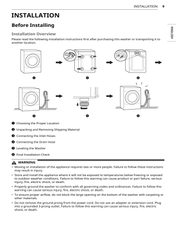 LG Electronics WM3555HWA 24 in. W 2.4 cu. ft. All-in-One Compact Smart ...