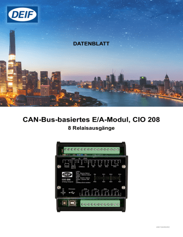 Deif CIO 208 CAN bus-based I/O module Datenblatt | Manualzz