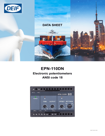 DEIF EPN-110DN Electronic potentiometer for DIN Data Sheet | Manualzz