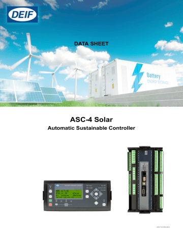 DEIF ASC-4 Solar Automatic sustainable controller Solar Data Sheet ...
