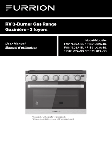 Furrion 21” RV 3-Burner Gas Oven Range User Manual | Manualzz