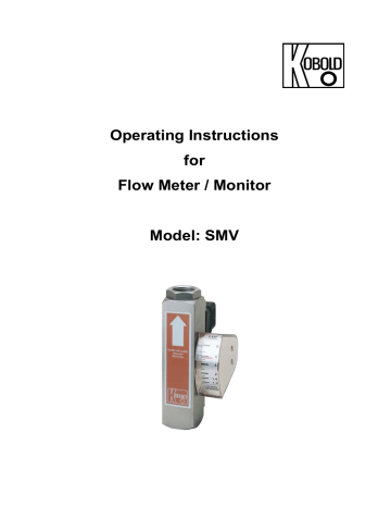 Kobold SMV Variable Area Operating instructions | Manualzz