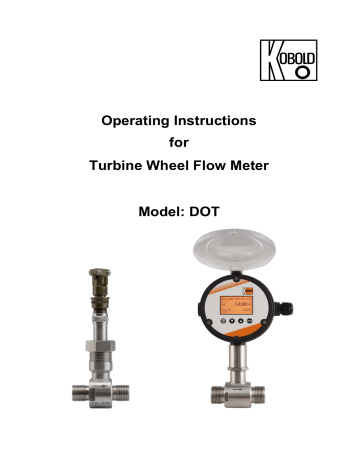 Kobold DOT Turbine Wheel Flow Meter / Monitor Operating instructions ...