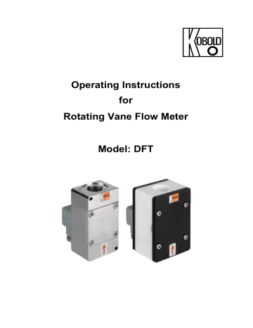 Kobold DFT Rotating Vane Flow Meter Operating instructions | Manualzz