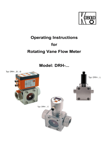 Kobold DRH Rotating Vane Flow Meter Operating instructions | Manualzz