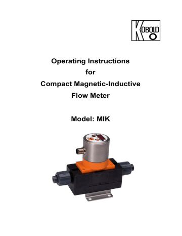 Kobold MIK Magnetic Inductive Flow Meter / Monitor Operating ...