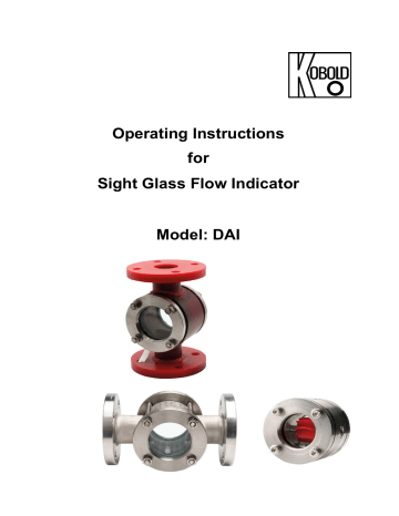 Kobold DAI Sight Glass Flow Indicator Operating instructions | Manualzz