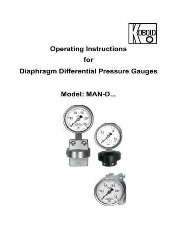 Kobold MAN-DF, -DG Differential Pressure Gauge Operating instructions ...