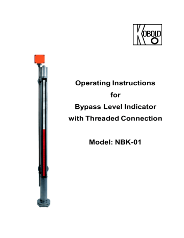 Kobold NBK-01 Bypass Level Indicator Low Cost Operating instructions ...