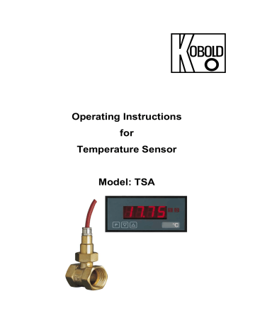 Kobold TSA Temperature Sensor Operating instructions | Manualzz