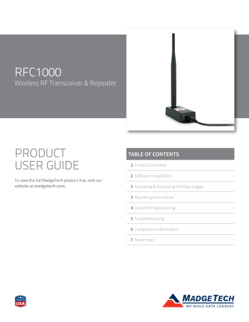 MadgeTech RFC1000 Wireless Transceiver User Guide | Manualzz