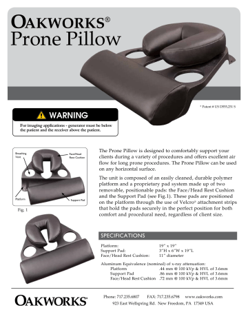 Oakworks Prone Pillow Instructions | Manualzz